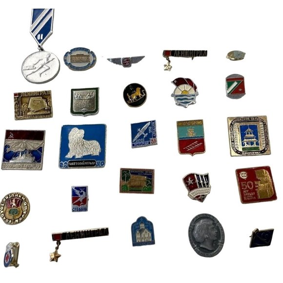 Jewelry | Vintage Russian Badge Pin Jewelry Lot Soviet Union Russia ...